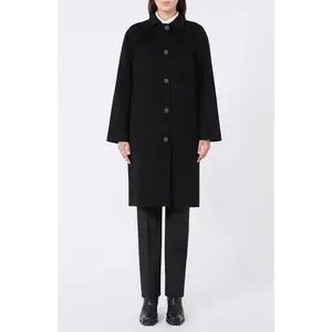 Women's Black Virgin Wool Coats