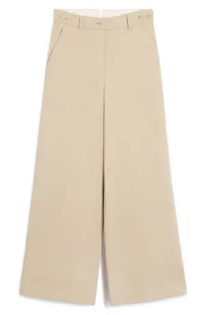 Max Mara Alfeo Wide-leg Cotton Pants - Beige