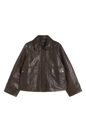 Max Mara Berbice Oversize Leather Jacket