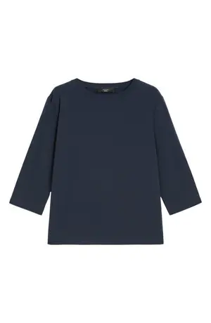 Max Mara Three-quarter Sleeve Jersey T-shirt - Navy