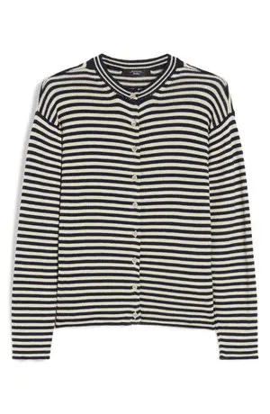 Max Mara Eritea Stripe Cotton Cardigan - Navy