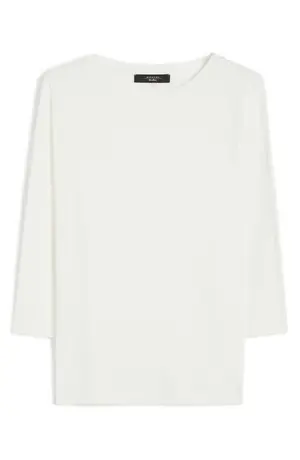 Max Mara Three-quarter Sleeve Jersey T-shirt - White