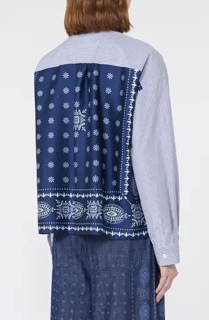 Max Mara Doria Stripe Colorblock Button-up Shirt