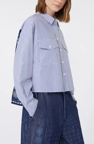 Max Mara Doria Stripe Colorblock Button-up Shirt