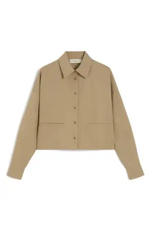 Max Mara Svago Boxy Cotton Button-up Shirt - Desert