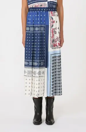 Max Mara Luna Patchwork Maxi Skirt - Navy