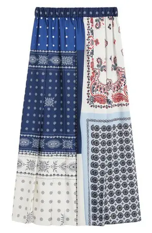 Max Mara Luna Patchwork Maxi Skirt - Navy