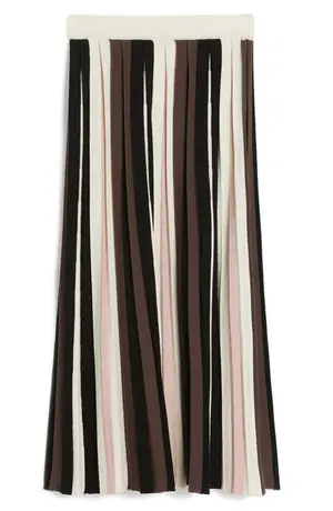 Max Mara Pleiadi Pleated Knit Skirt - Black Multi Colour