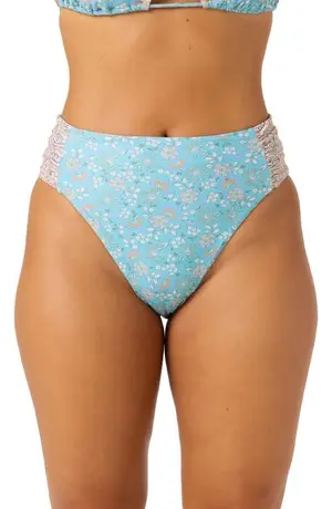 O'Neill Cabella High Waist Bikini Bottoms - Blue Multi Colored