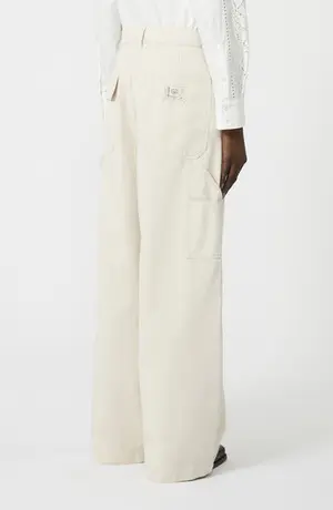 Max Mara Caronte Wide Leg Cotton Twill Carpenter Pants