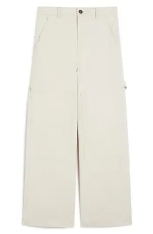 Max Mara Caronte Wide Leg Cotton Twill Carpenter Pants