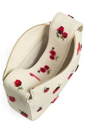 Khaite Elena Embroidered Leather Shoulder Bag