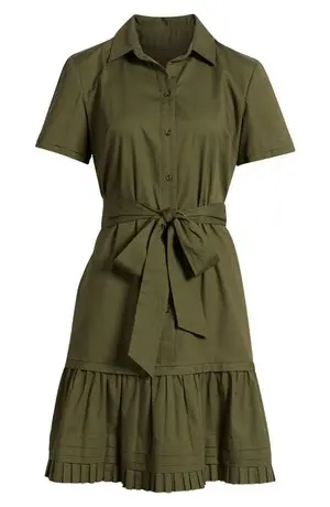 Eliza J Short Sleeve Cotton Shirtdress