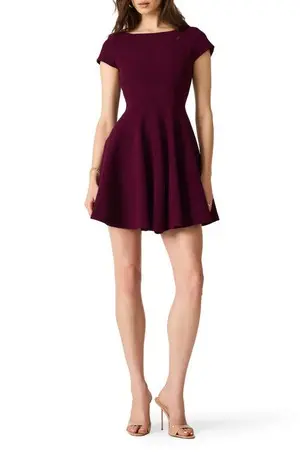 Steve Madden Nili Fit & Flare Mini Dress - Fig