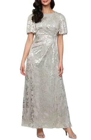 SL FASHIONS Foil Border Gown