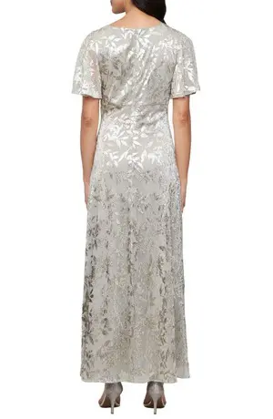 SL FASHIONS Foil Border Gown