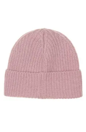 Moncler Logo Patch Wool & Mohair Blend Beanie - Dawn Pink