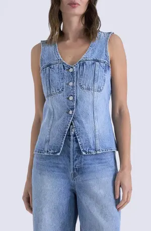 PISTOLA Gia Fitted Denim Vest