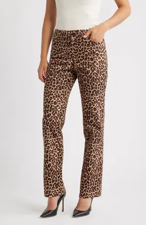 Anne Klein Leopard Print Bootcut Trousers