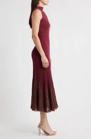 Moon River Ribbed Sleeveless Sweater Dress
