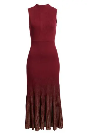 Moon River Ribbed Sleeveless Sweater Dress