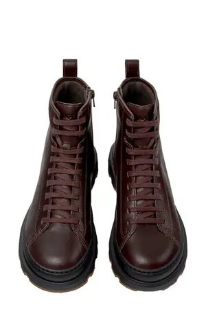 Camper Noray Combat Boots - Dark Brown