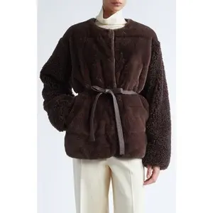 Women's Belted Faux Fur Jackets