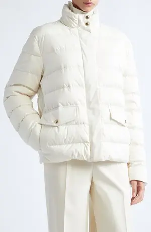 Moncler Bessettes Down Puffer Jacket Pale Ivory