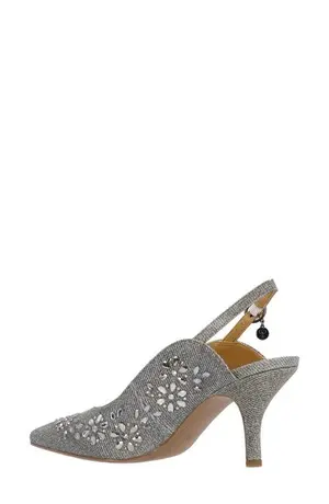 J. Reneé Solara Pointed Toe Slingback Pumps - Pewter
