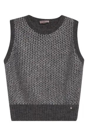 Herno Sleeveless Sequin Metallic Sweater