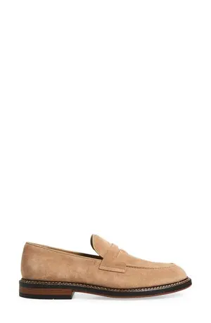 Eleventy Suede Penny Loafer