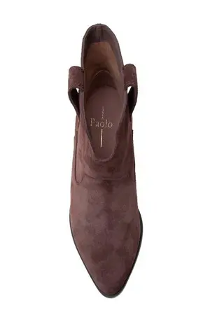 Linea Paolo Witt Western Booties - Chocolate Cow Suede