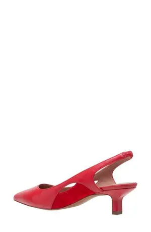 Linea Paolo Corley Pointed Toe Slingback Pump - True Red Napa/ksue