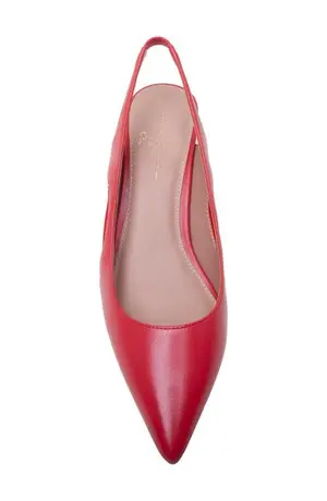Linea Paolo Corley Pointed Toe Slingback Pump - True Red Napa/ksue