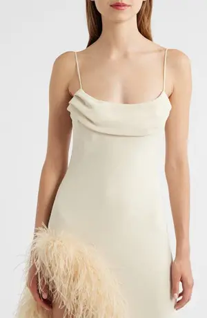 DELFI COLLECTIVE Jacqueline Feather Slit Gown