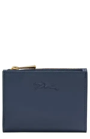 Longchamp Compact Épure Timeless Leather Trifold Wallet - Navy