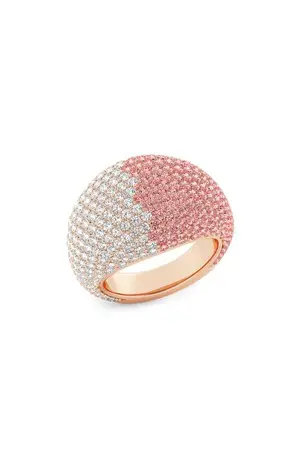 HAUTECARAT Pavé Lab Grown Diamond Dome Ring - 18k Rose Gold