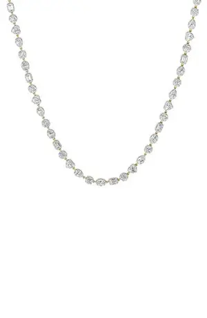 HAUTECARAT Georgian Lab Grown Diamond Tennis Necklace - 18k Yellow/blackened Gold