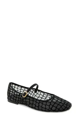 KENNETH COLE Jasper Mary Jane Flat - Black/black Mesh