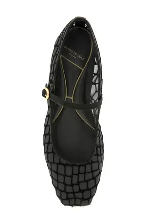 KENNETH COLE Jasper Mary Jane Flat - Black/black Mesh