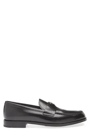 Prada Triangle Logo Leather Loafer