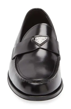 Prada Triangle Logo Leather Loafer