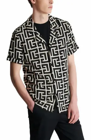 Balmain Pyjama Shirt With Monogrammed Print