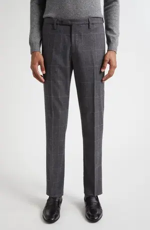 Boglioli B-line Windowpane Check Virgin Wool Suit - Grey