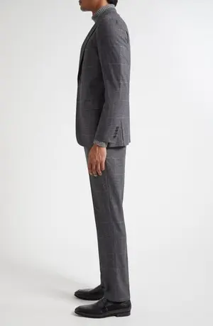 Boglioli B-line Windowpane Check Virgin Wool Suit - Grey