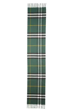 Burberry Giant Check Cashmere Scarf - Dark Fern Green