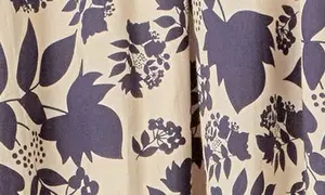 English Factory Floral Print Tiered Midi Dress - Cream/navy