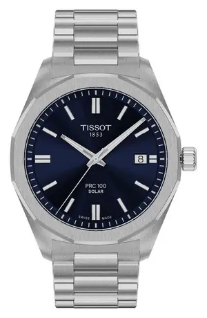 TISSOT Prc 100 Solar Quartz Bracelet Watch - Blue