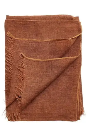 STUDIO VARIOUSLY Hand Woven Linen Scarf - Brown