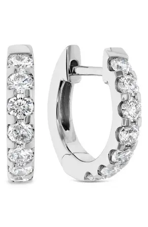Memoire Odessa Diamond Huggie Earrings - White Gold